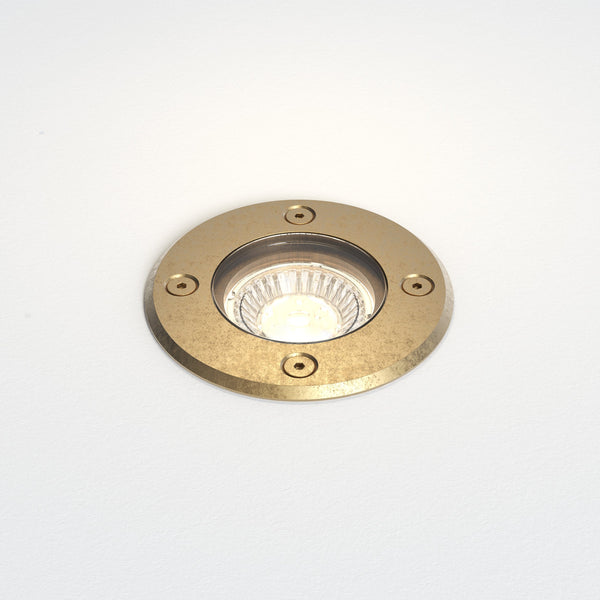 Astro Gramos Round Ground Light – Brass & Stainless Steel | Prisma Lighting