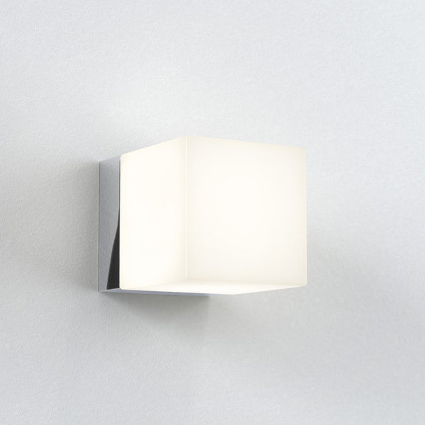 Astro Cube Wall Light – Polished Chrome & Opal Glass | Prisma Lighting