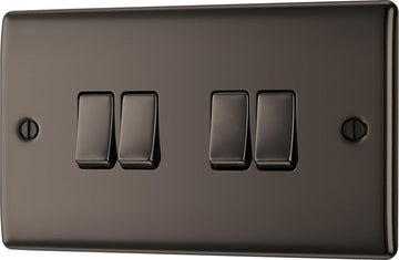 Nexus Metal Quadruple Light Switch - Advanced 2-Way Switching by BG ...