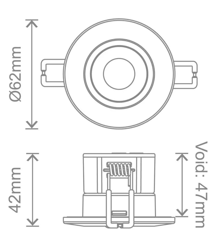 Kosnic Mauna Mini Fire-Rated CCT Switchable LED Downlight 4W/6W ...