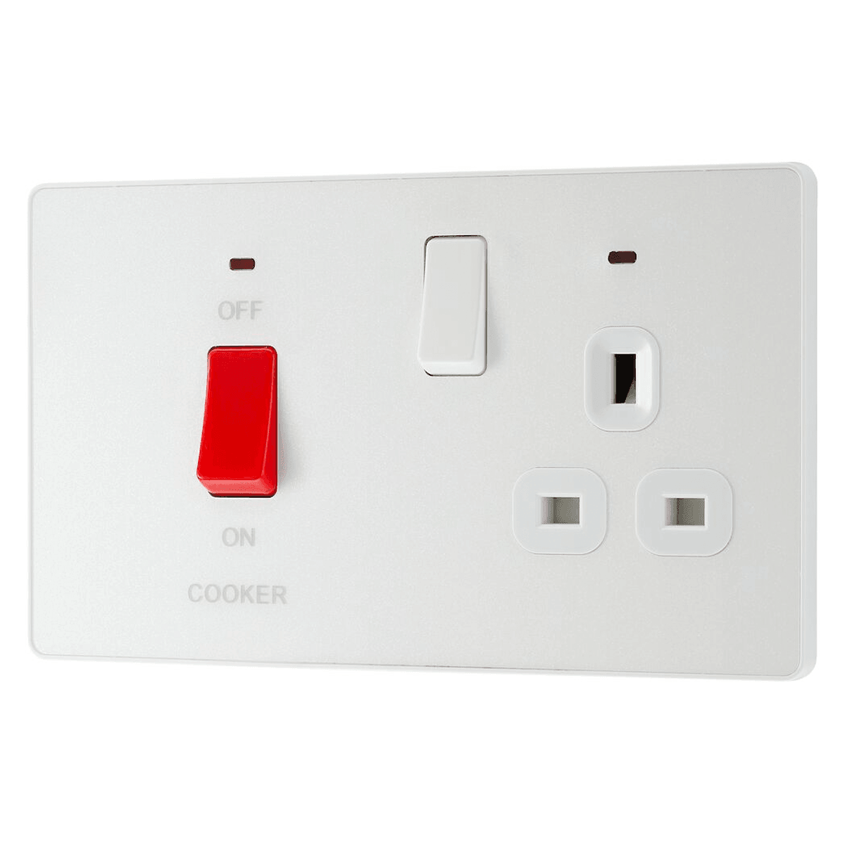 BG Evolve Pearlescent White Cooker Socket DP Switch LED PCDCL70W-01 ...